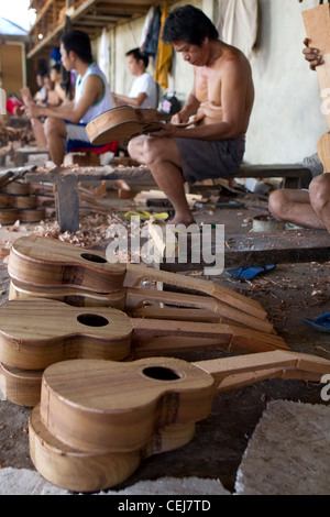 Traditional guitar makers,Lapu Lapu,Mactan Cebu,Philippines Stock Photo ...