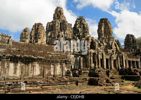 Famous Bayon temple inside Angkor Thom complex in Cambodia Stock Photo ...