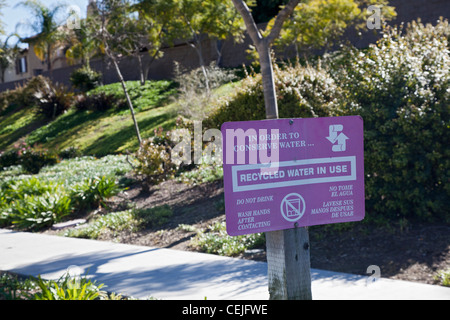 Reclaimed water sign Stock Photo - Alamy