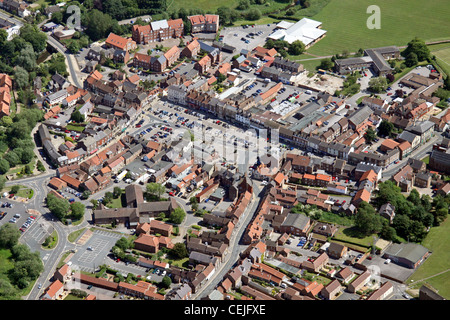 Aerial view of Thirsk town centre market place, North Yorkshire Stock ...