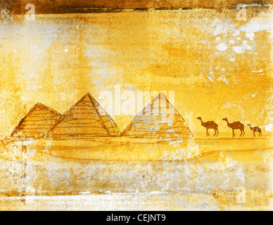 old paper with pyramids giza Stock Photo - Alamy
