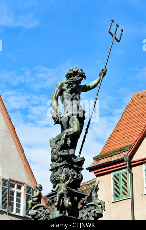 Neptune fountain, market square, Tübingen, Germany Stock Photo - Alamy