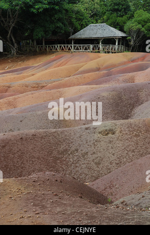 Close up of the Seven Coloured Earths, a geological formation and ...