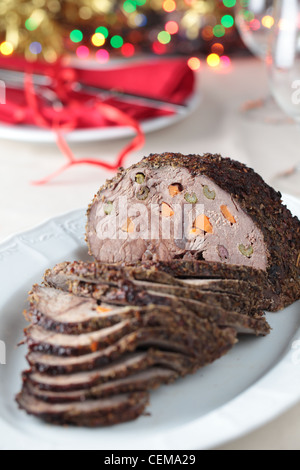 Larded roast beef Stock Photo - Alamy