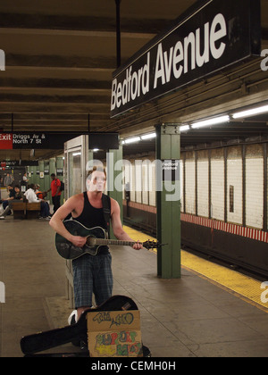 Musician performing in New York City subway Stock Photo - Alamy