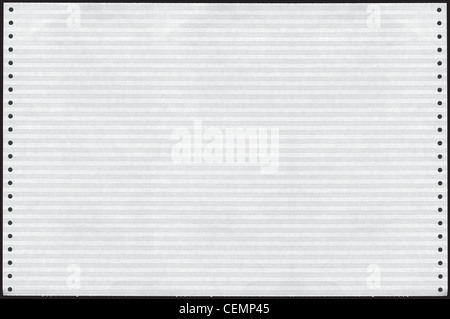 Blank sheet of a vintage computer printout - cool cyanotype Stock Photo ...