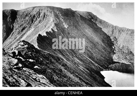 Black and white image of Striding Edge and Helvellyn in the English ...