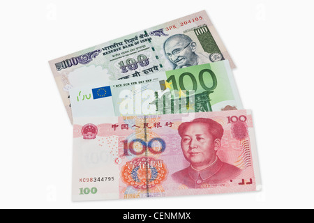indian rupee and chinese yuan renminbi banknotes Stock Photo - Alamy