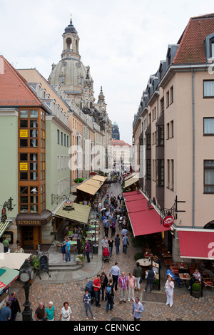 Dresden downtown center restaurants street . Saxony, Germany Stock ...