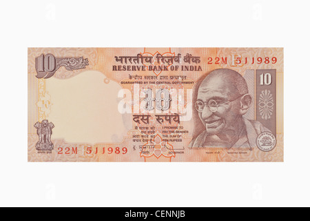 Mahatma Gandhi 10 Rupees Stock Photo - Alamy