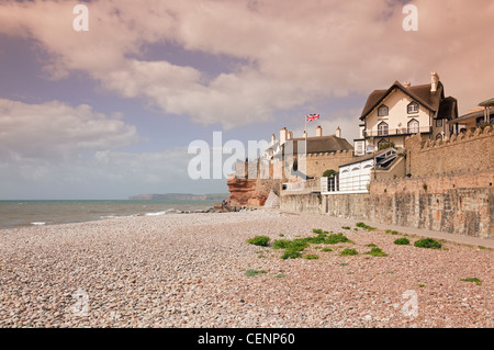 Sidmouth with Seafront near Chit Rocks, Devon, England, UK Stock Photo ...
