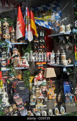 A gift shop window of Bavarian souvenirs in Nuremberg, Bavaria, Germany ...