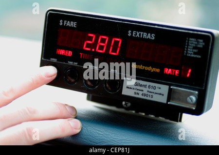 Meter in Taxi Cab Stock Photo - Alamy