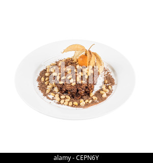 Chocolate risotto dessert closeup isolated on a white background Stock ...