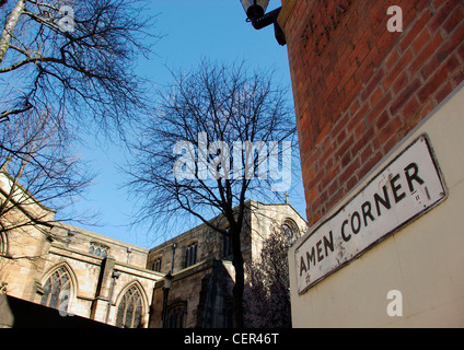 Amen Corner street sign, Newcastle upon Tyne north east England, UK ...