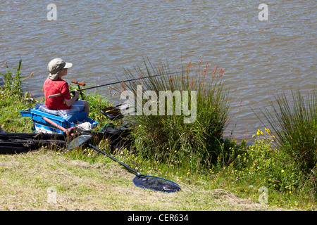 Fishing at Garn Lakes Country Park, Blaenavon, Wales, UK Stock Photo ...