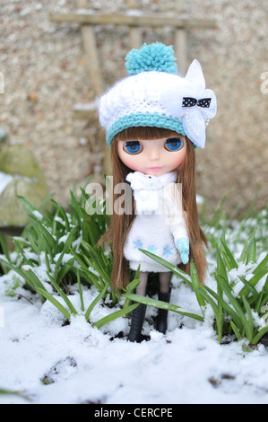 Neo Takara Blythe Doll outdoor in snow Stock Photo - Alamy