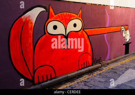 Graffiti Street Art Mural with Fox Stock Photo - Alamy