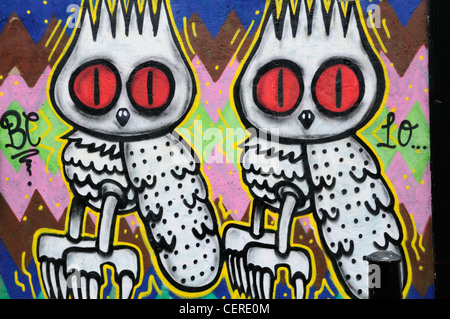Graffiti in Brick Lane depicting the Kray twins Stock Photo - Alamy
