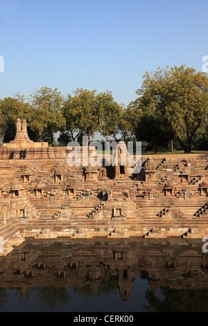 India, Gujarat, Modhera, Surya Kund step well, Sun Temple Stock Photo ...