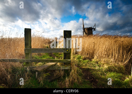 Brograve drainage windmill Norfolk Broads on the New Cut from Horsey ...