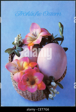 GERMANY - CIRCA 1984: Easter postcard printed in the GDR, is shown ...