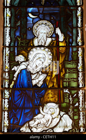 Stained glass window of John Harvard and Lawrence Chaderton in the ...
