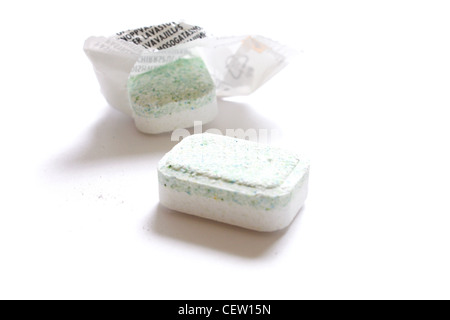 Dishwasher tablets isolated on a white background Stock Photo - Alamy