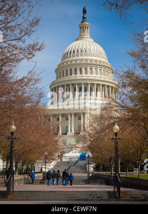 The U.S. Capitol building and National Mall are seen from the top of ...
