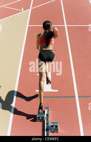 Start of Olympic race, women runners, in stadium. Atlanta 1996 Stock ...