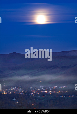 The moon over Ambleside, Lake District, UK Stock Photo - Alamy