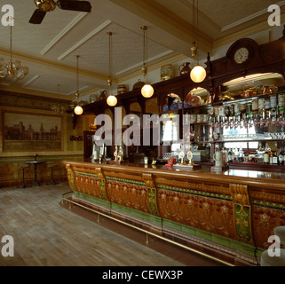 Tiled Bar in the Golden Cross Pub, Cardiff Stock Photo - Alamy