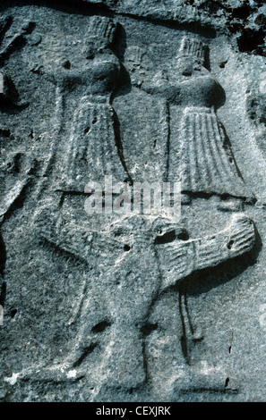 Hittite relief sculptures of Gods at the Yazilikaya Sancutary [ i.e ...