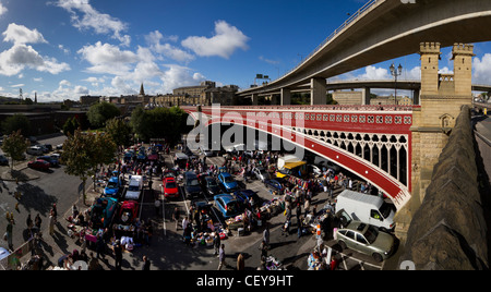 Car boot sale held under North Bridge, Halifax Stock Photo - Alamy