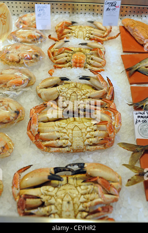Fresh Crab and Shellfish on Display Outside a Fishmongers in Ilfracombe ...