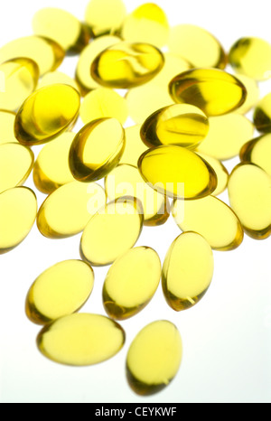 Close up capsules gel on white background Stock Photo - Alamy