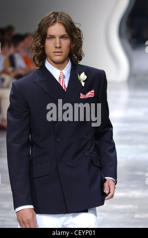 Jasper Conran Milan Menswear S S Male wearing pink cropped jacket and ...