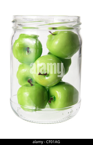 Vertical shot of apples in a container on a pink and blue background ...