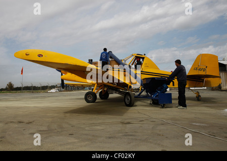 An Ayres S2R-T45 Turbo Thrush agricultural aircraft preparing for ...