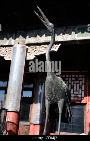 Bronze Statue long necked crane preen preening Forbidden City Imperial ...