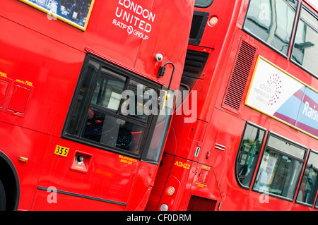 Close-up of red bus Stock Photo - Alamy