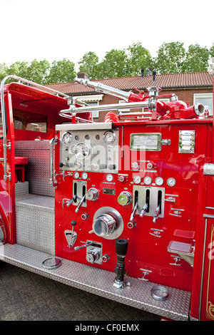 Very old red fire engine Stock Photo - Alamy