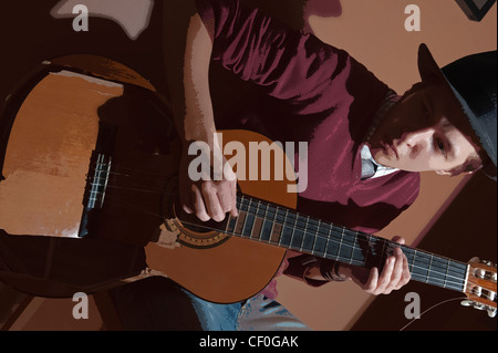 Exploding guitar music Stock Photo - Alamy