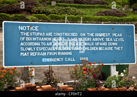 Refrain from Running - High Altitude on Dia Inthanon Warning Sign at ...