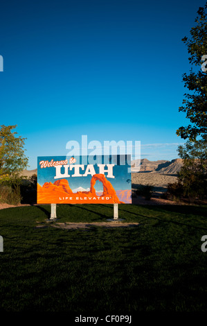 Welcome to Utah State Sign Stock Photo - Alamy
