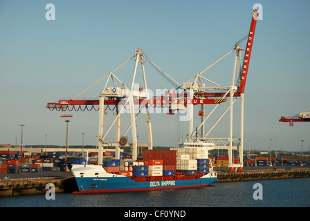 The container port at Dunkirk, Dunkerque, France. Image taken from the ...