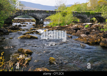 Upper Caragh River and Blackstones Bridge, Dromdoory, Glencar Co. Kerry ...