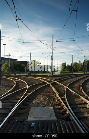 Sheffield Supertram Tracks, Junction at Park Square. Sheffield England ...