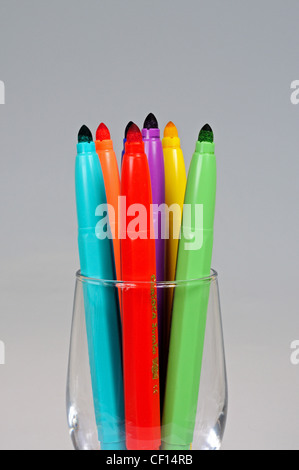 Coloured felt tipped pens, England, UK, Western Europe Stock Photo - Alamy
