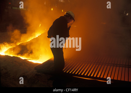 Factory workers 1980s UK. British Steel Corporation Man worker working ...